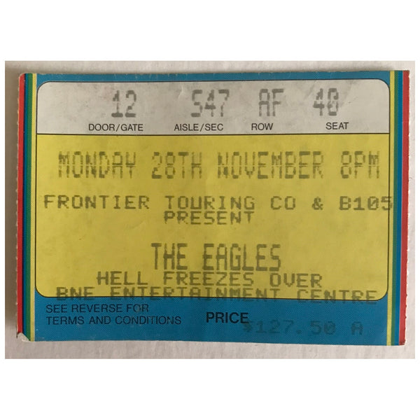 Eagles - Hell Freezes Over 1995 Original Concert Tour Program With Tic ...